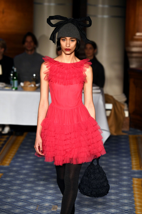 Red Took Over the Runways at London Fashion Week